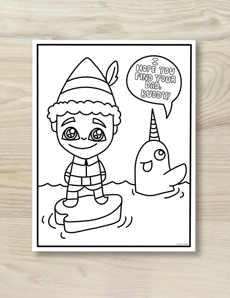 Buddy the Elf Coloring Page - Etsy
