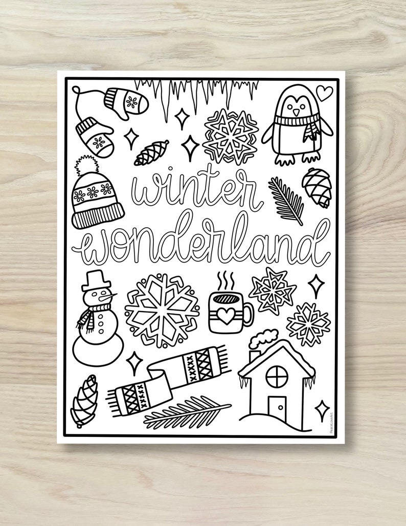 Winter Wonderland Coloring Page - Etsy