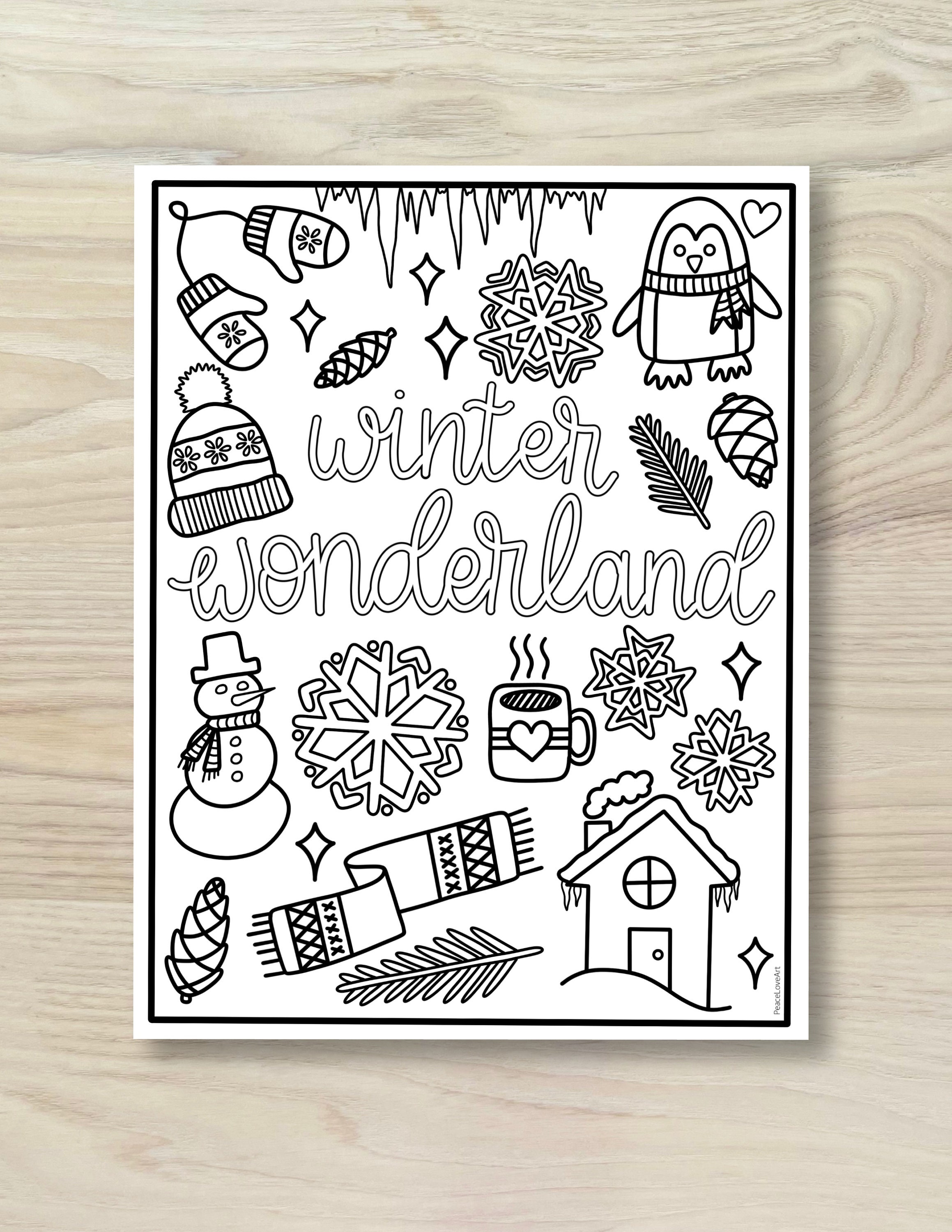 Winter Wonderland Coloring Page - Etsy