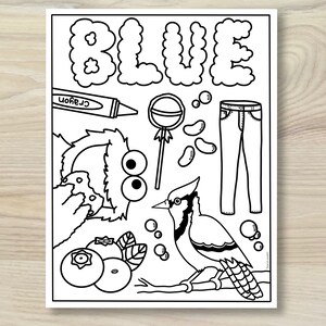 Blue Coloring Page - Etsy