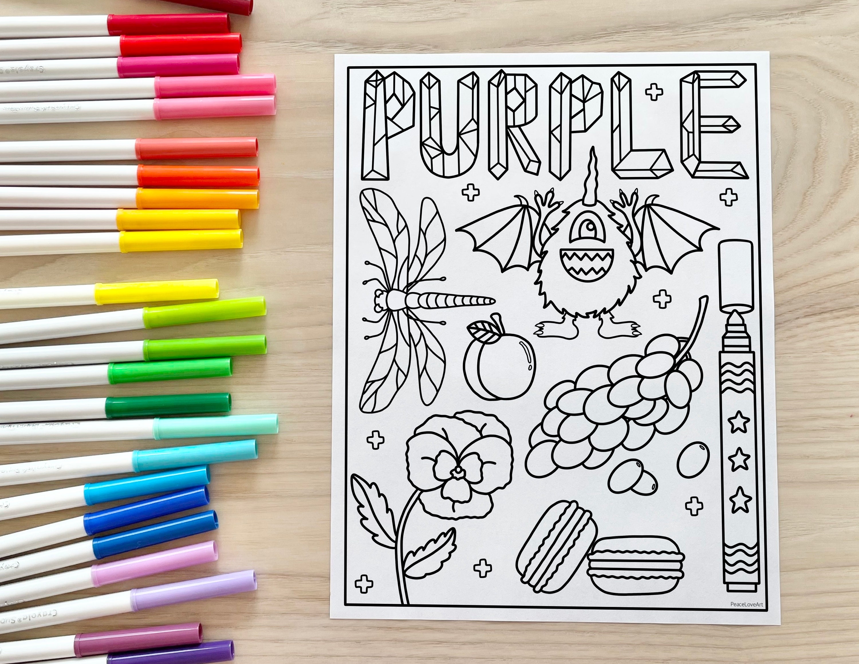 Purple Things Coloring Page - Etsy
