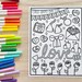 Valentine's Day Hand Drawn Coloring Page - Etsy