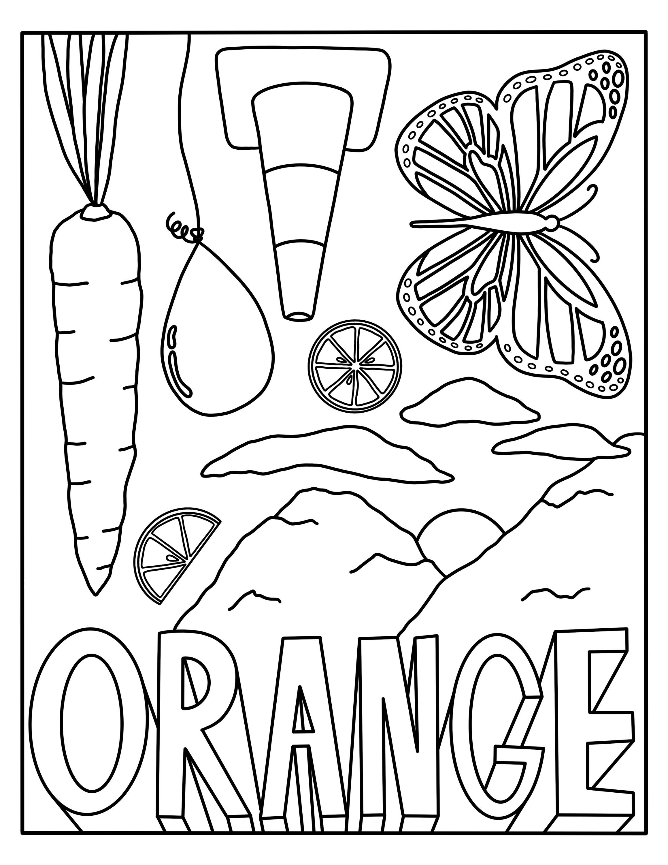 Things That Are Orange Coloring Pages Coloring Pages