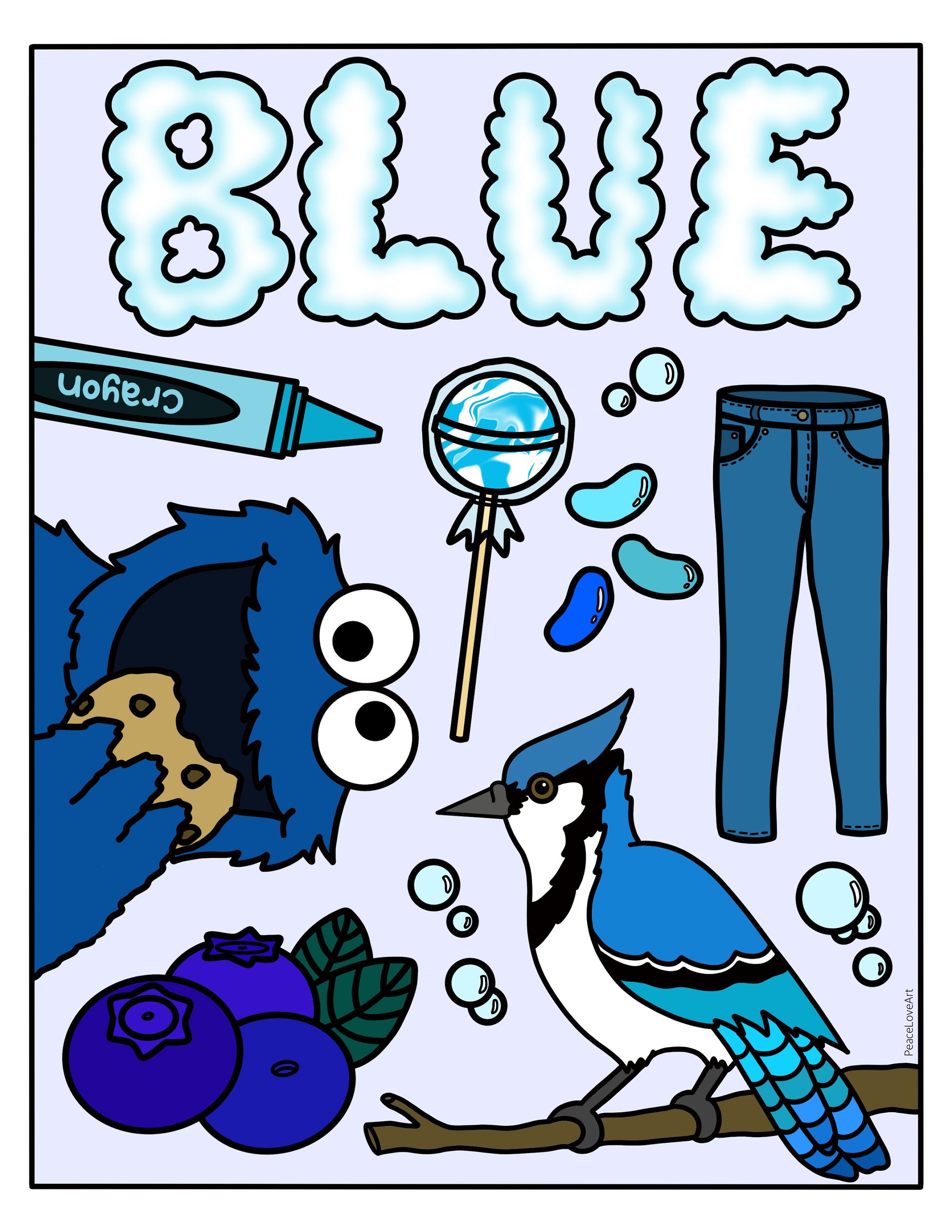 Blue Coloring Page - Etsy
