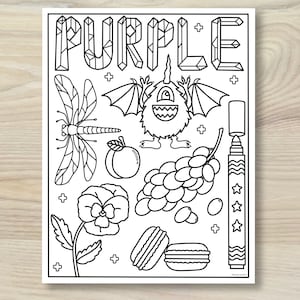 Purple Things Coloring Page - Etsy
