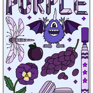 Purple Things Coloring Page - Etsy