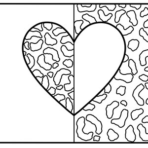 Leopard Heart Coloring Page - Etsy