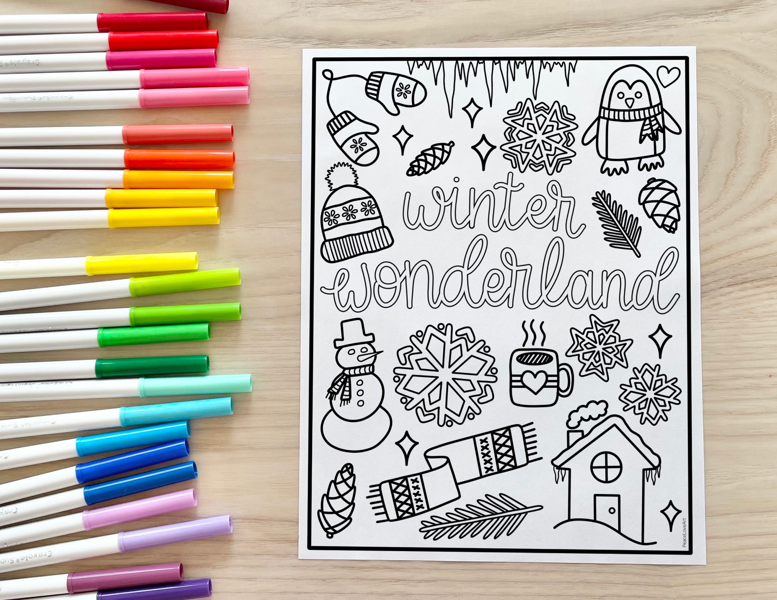 Winter Wonderland Coloring Page - Etsy