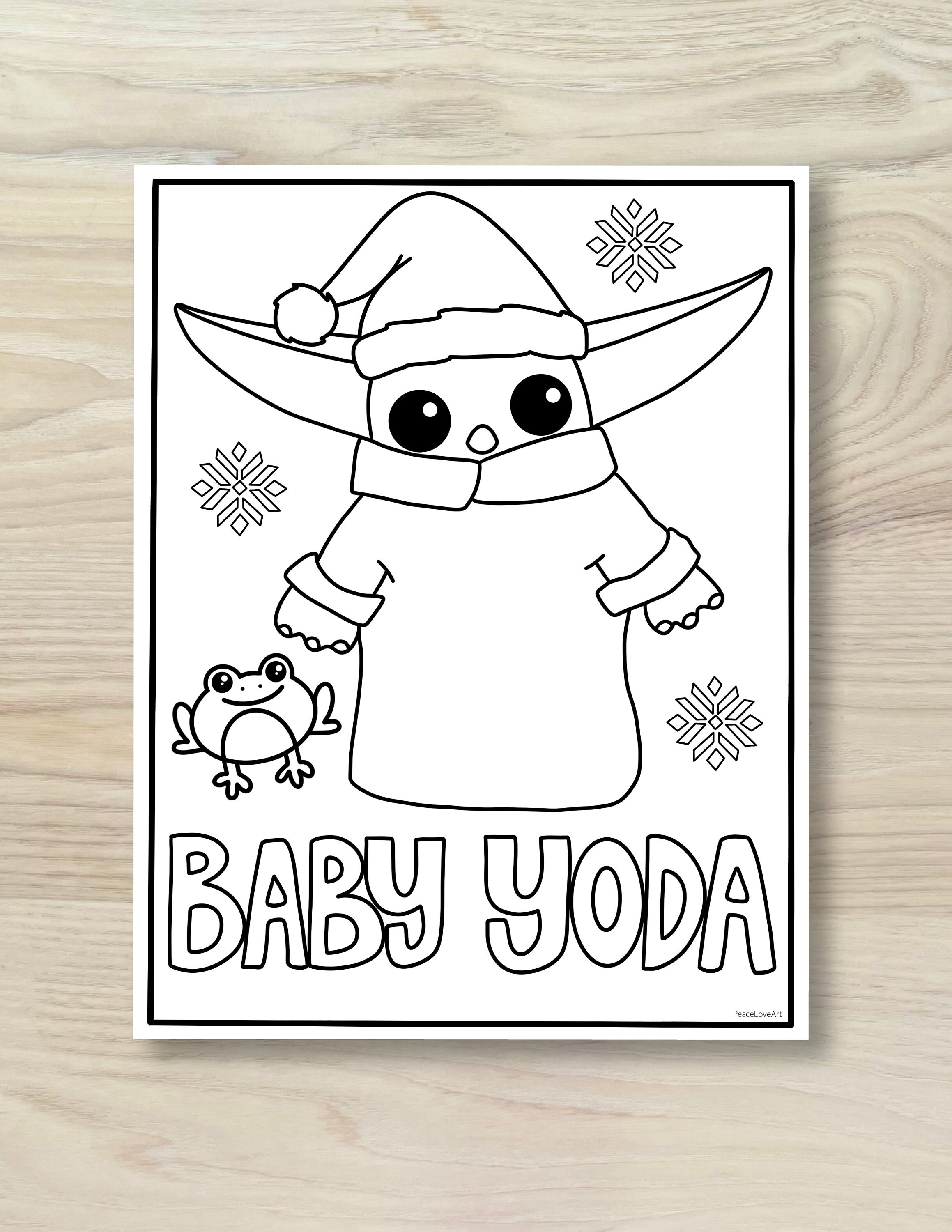Holiday Baby Yoda Coloring Page - Etsy