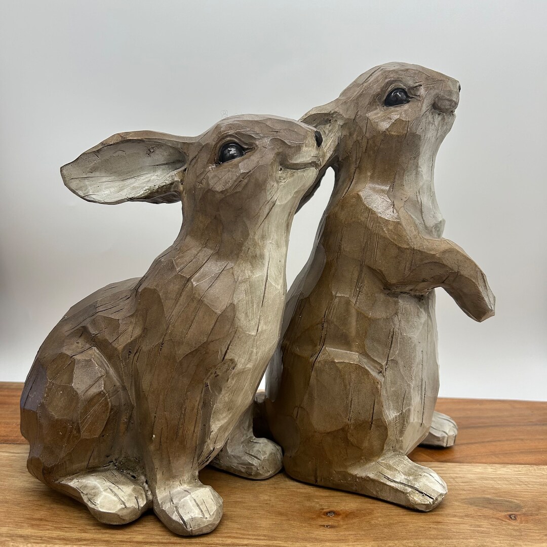 Rabbit Figurines Decor, Rabbit Table Decor, Spring Decor, Bunny Decor ...