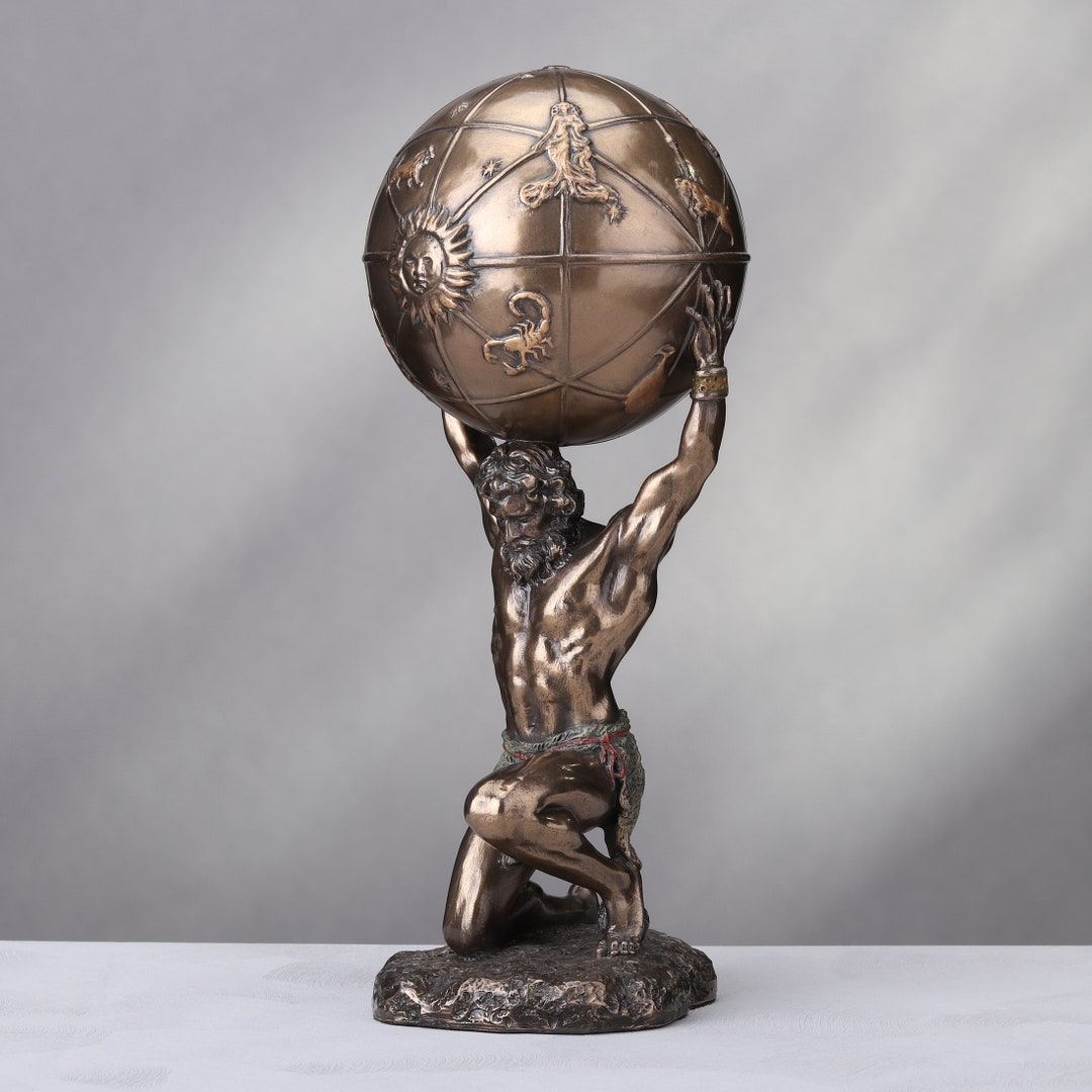 Atlas Carrying the Sphere, Greek Atlas Sculpture Carry Globe, Greek ...