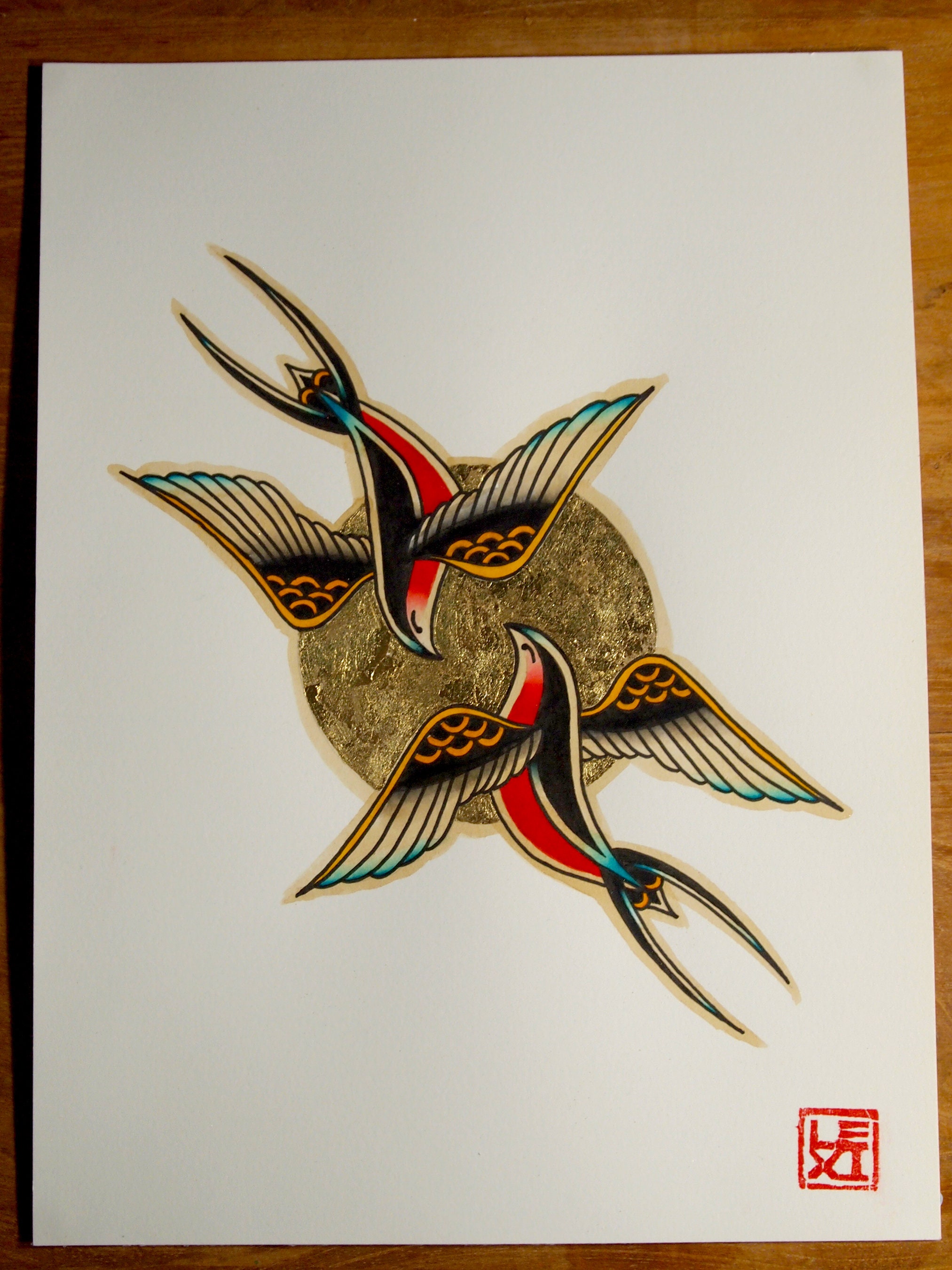 Traditional Sparrow Drawing