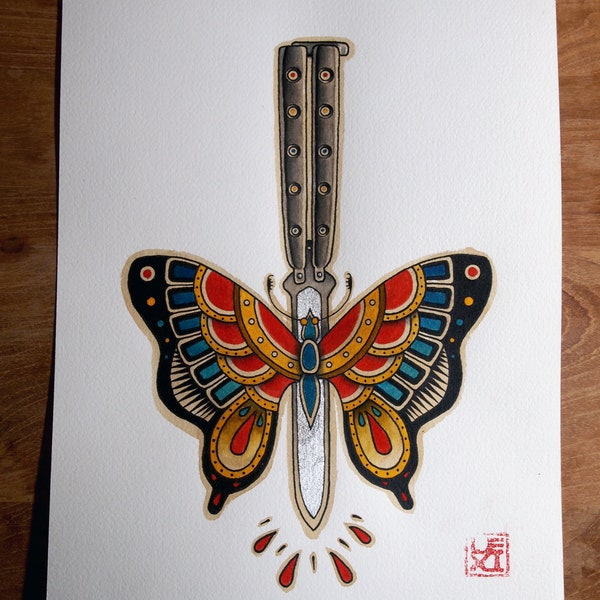 Butterfly Knife Pen - Etsy