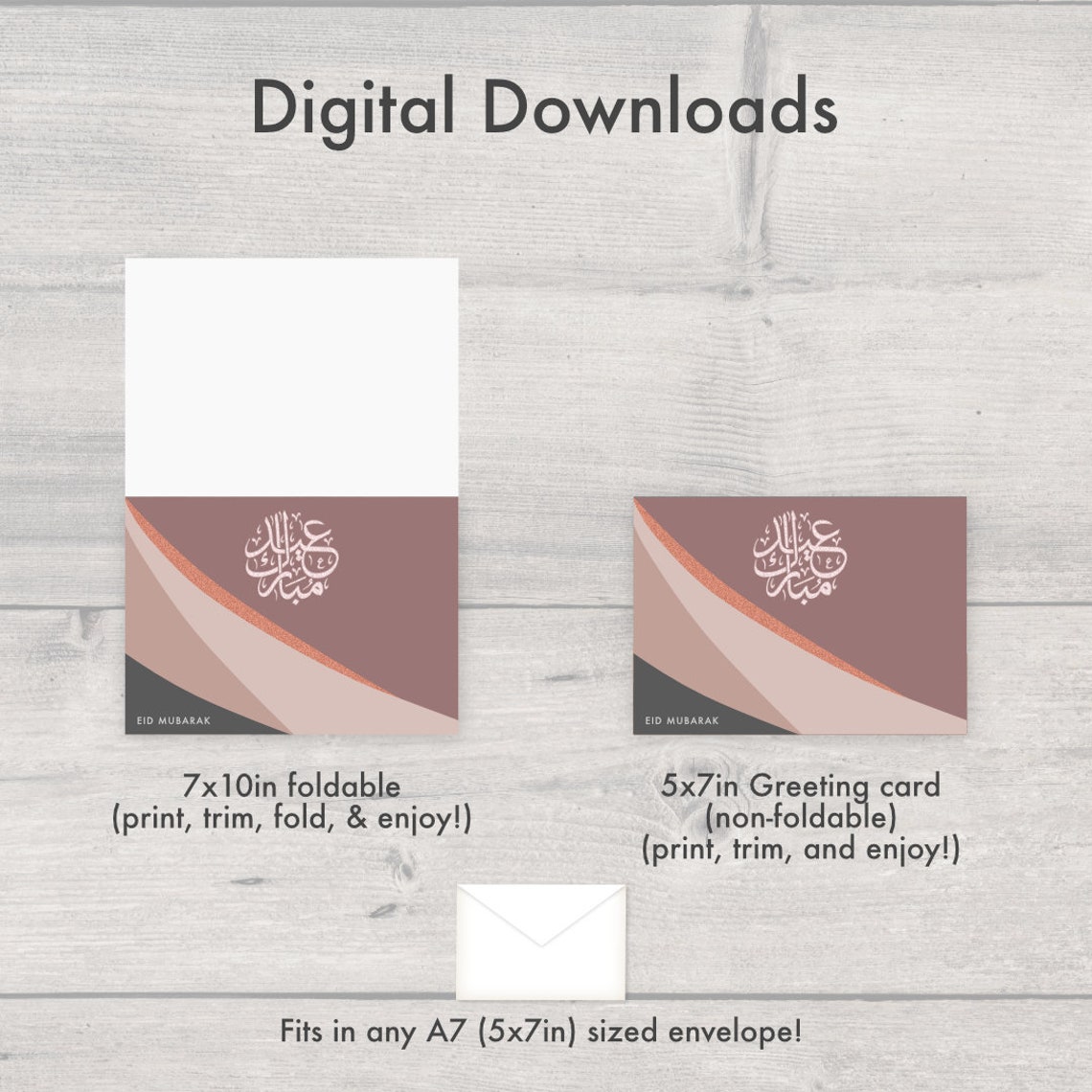 Eid Mubarak Printable Card Digital Download Eid Card Modern Eid Card ...