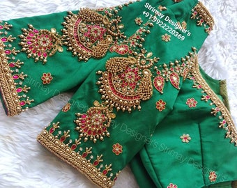 Maggam Work Blouse Handmade Embroidery Blouse Saree Blouse - Etsy