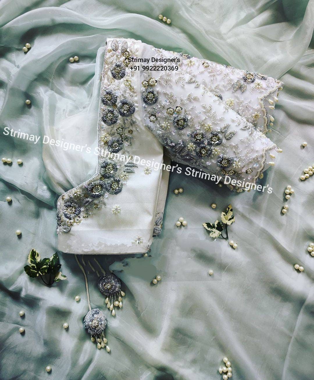 Maggam Rust Resistance Beaded Customizable Handmade Saree Embroidery ...