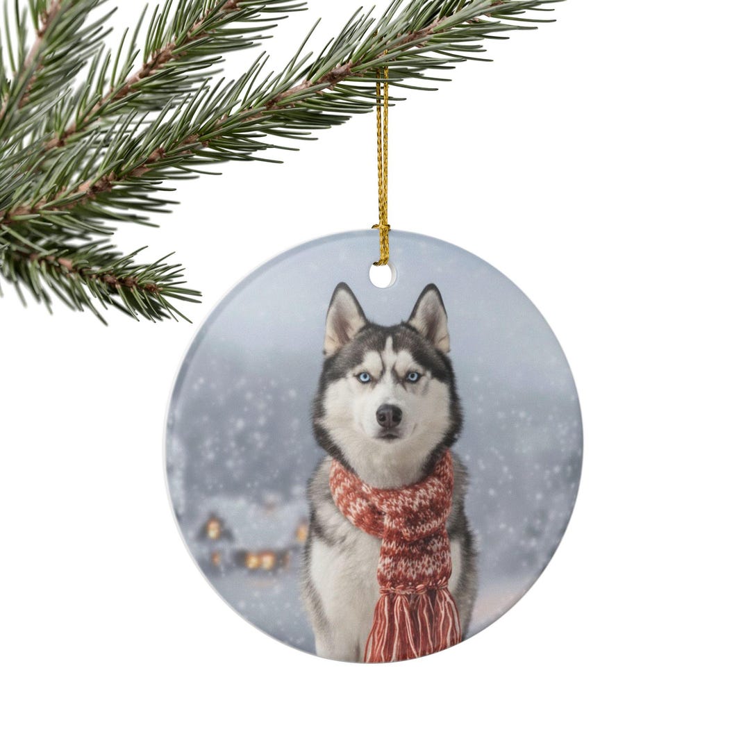 Husky Christmas Tree Ornament - Etsy