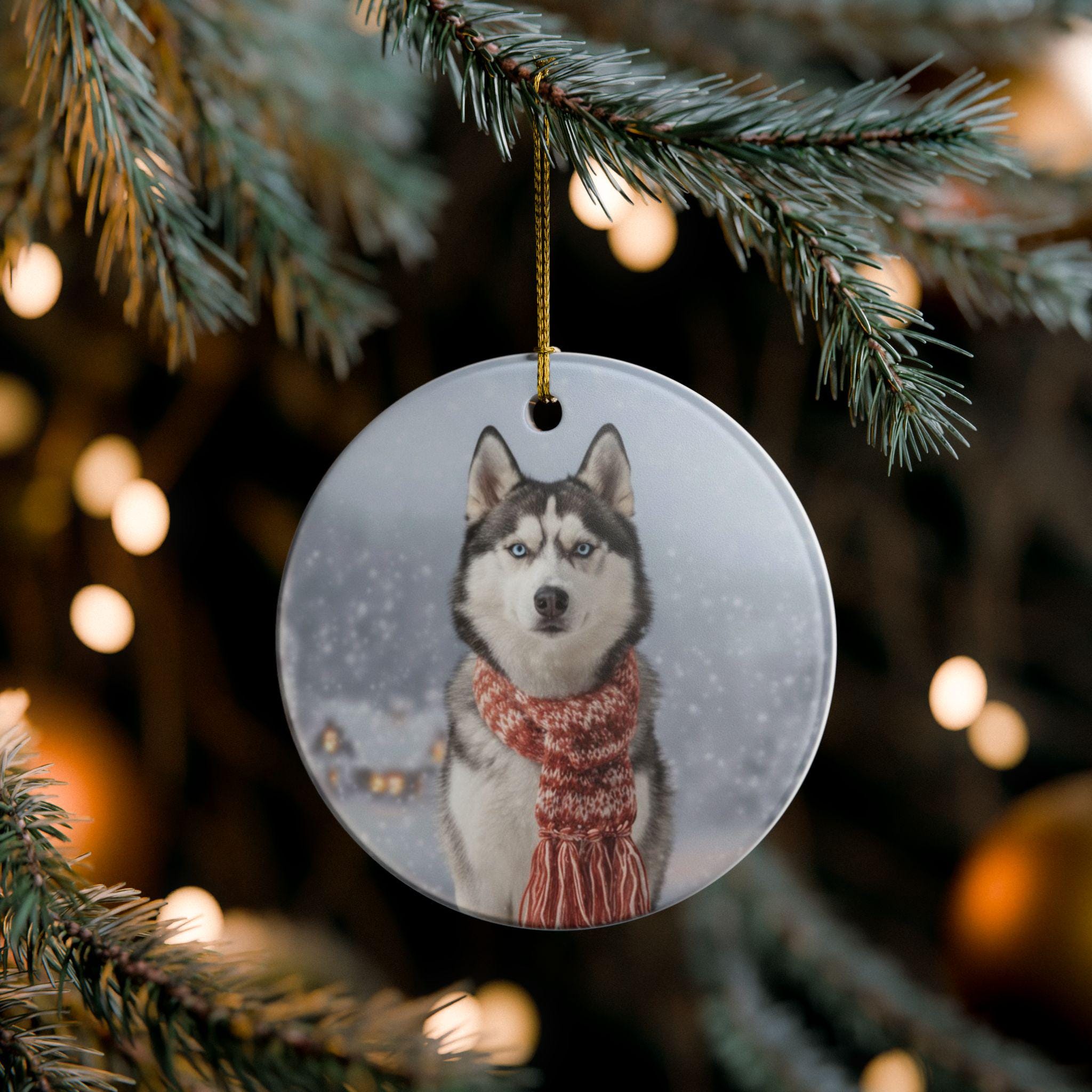 Husky Christmas Tree Ornament - Etsy