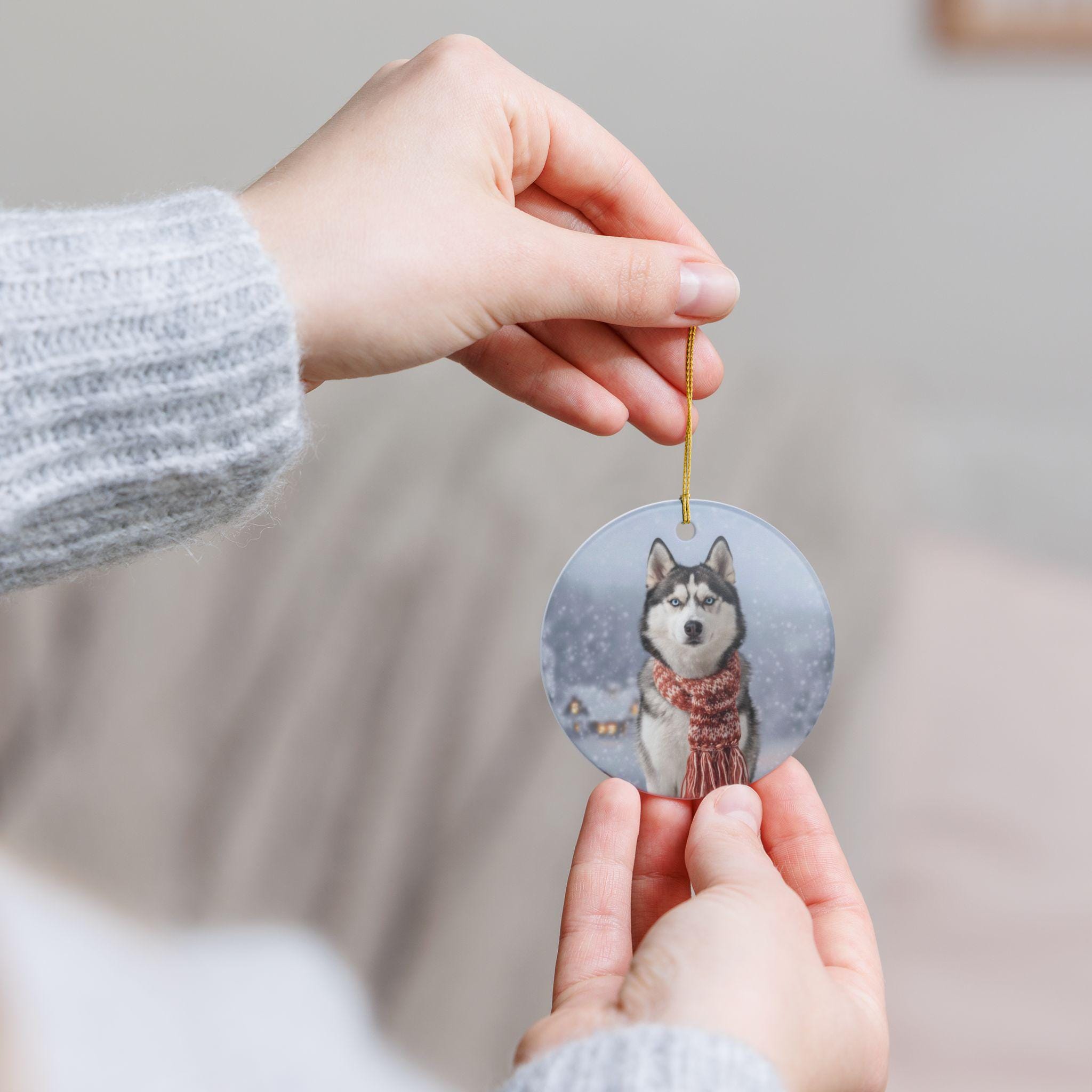 Husky Christmas Tree Ornament - Etsy