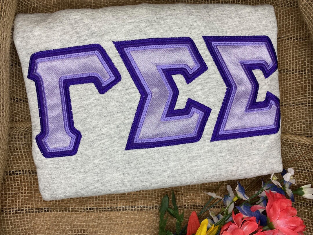 Gamma Sigma Sigma Large Stitched Letter Sweatshirt, Gamma Sig Ash ...