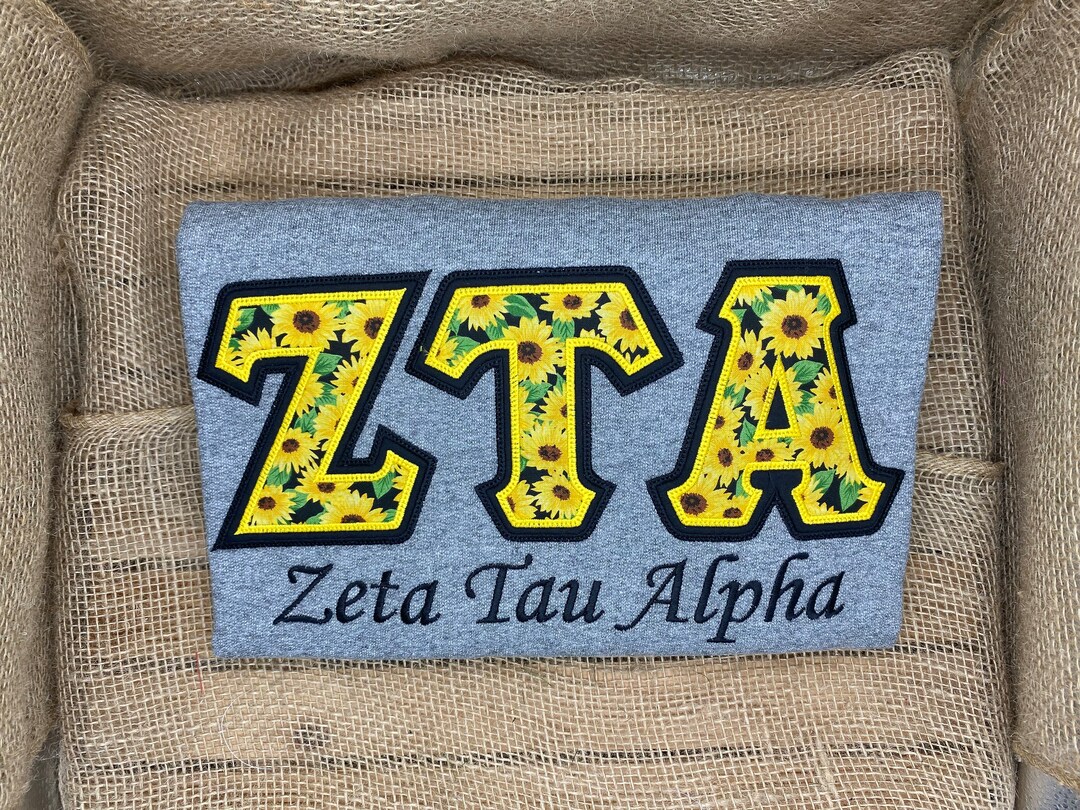 Sunflower Patter Zeta Tau Alpha Sorority Sweatshirt, Small Zeta ...