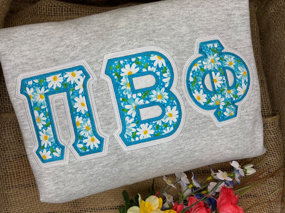 Aqua Daisy Custom Sorority Letters Hoodie, Personalized Embroidered ...