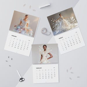 Luxe Evening Gown Wall Calendar, 2025 Fashion Calendar Woman Mom ...