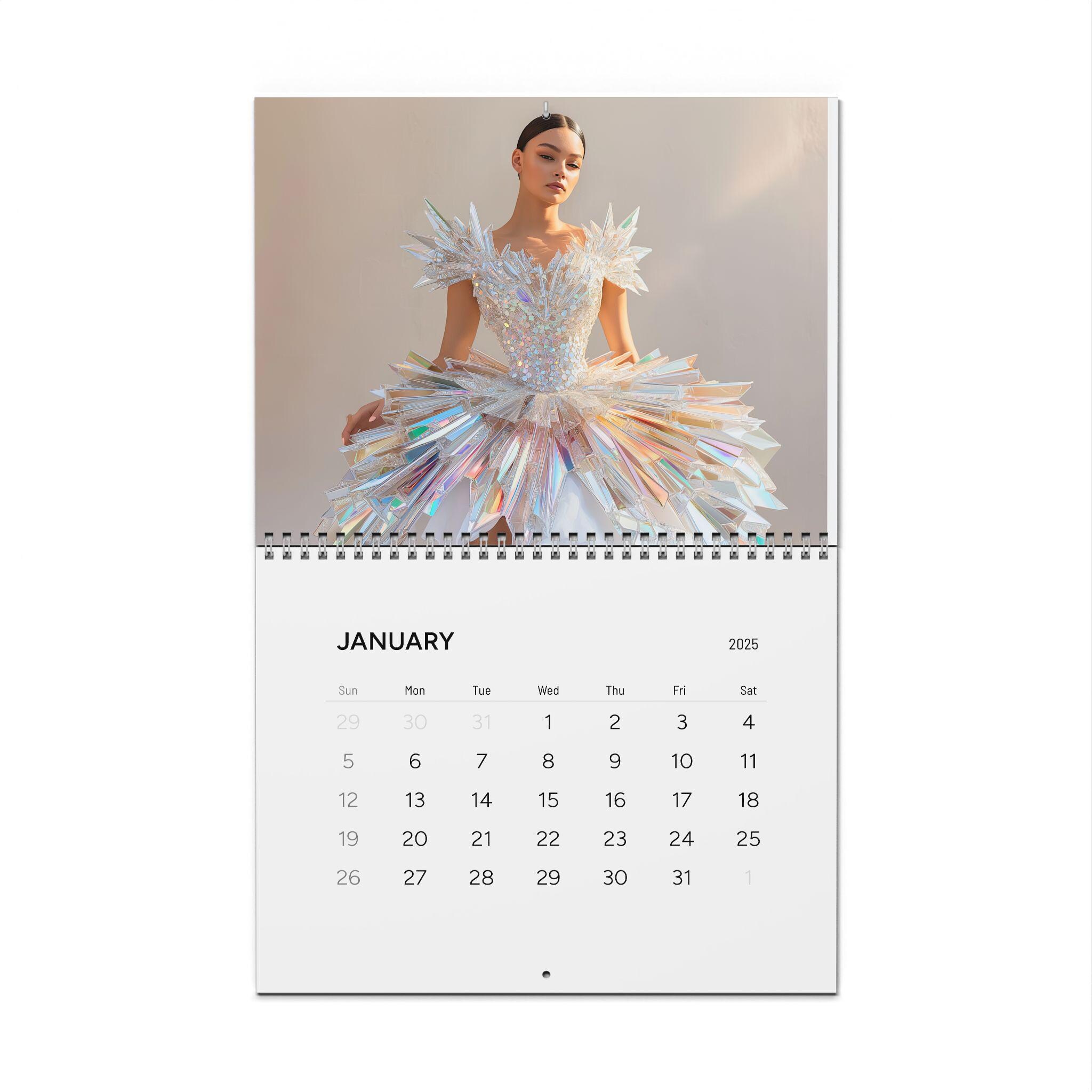 Luxe Evening Gown Wall Calendar, 2025 Fashion Calendar Woman Mom ...