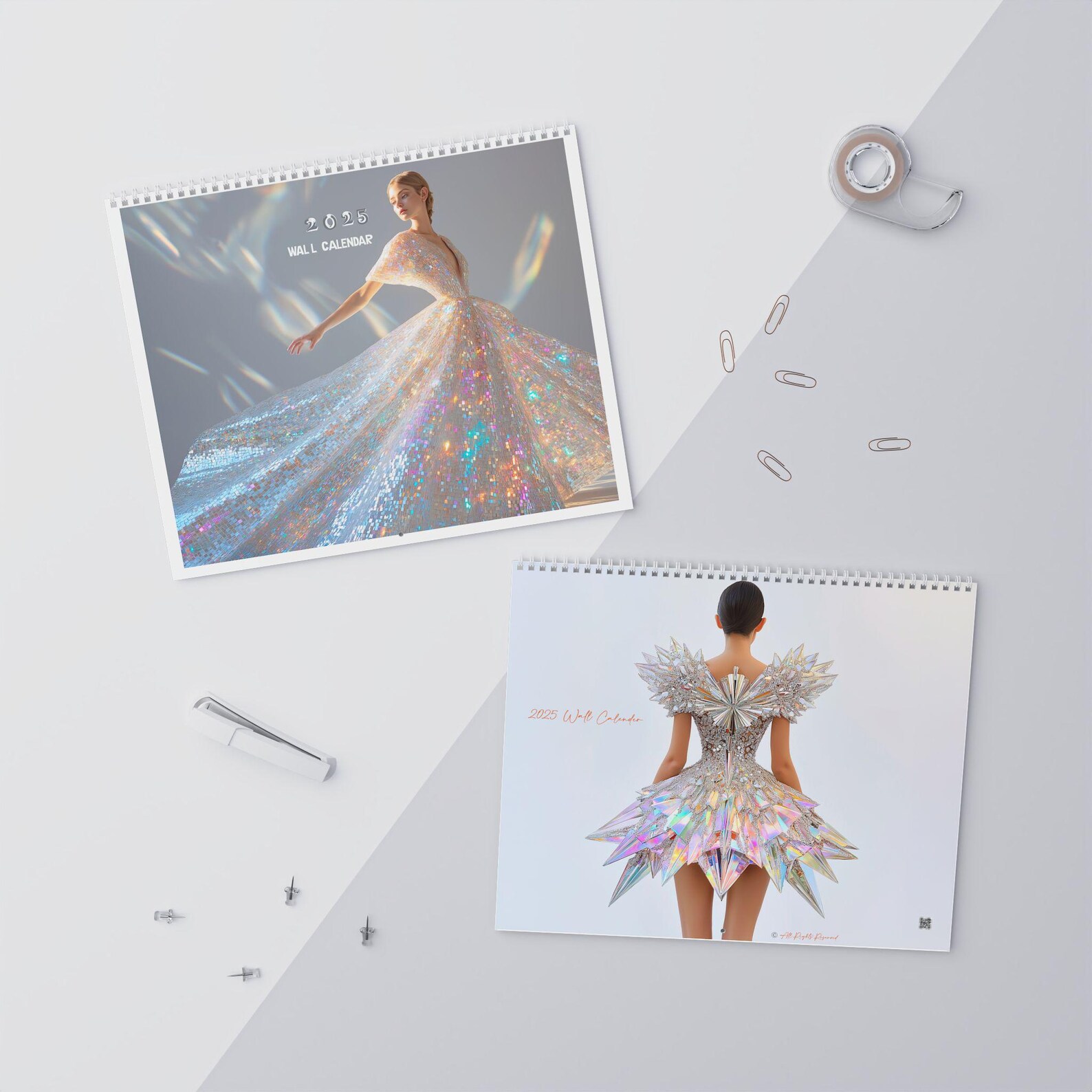 Luxe Evening Gown Wall Calendar, 2025 Fashion Calendar Woman Mom ...