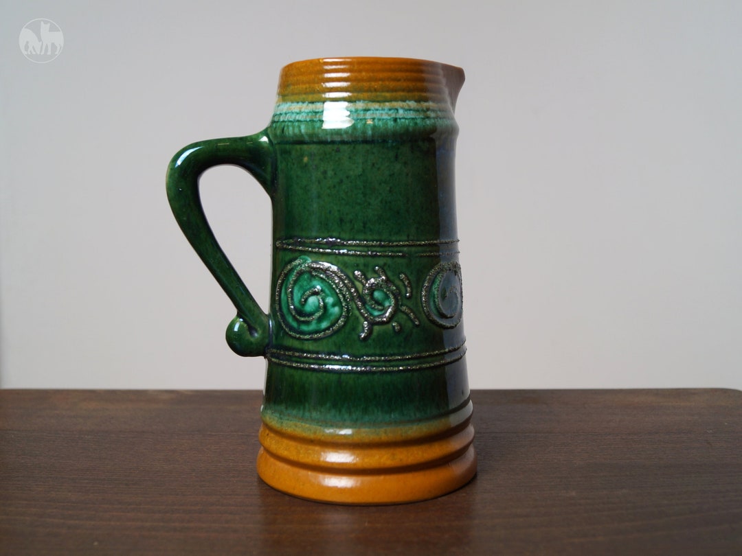 Juice Jug by Strehla Large Jug Model 9007, Green Jug Fat Lava ...