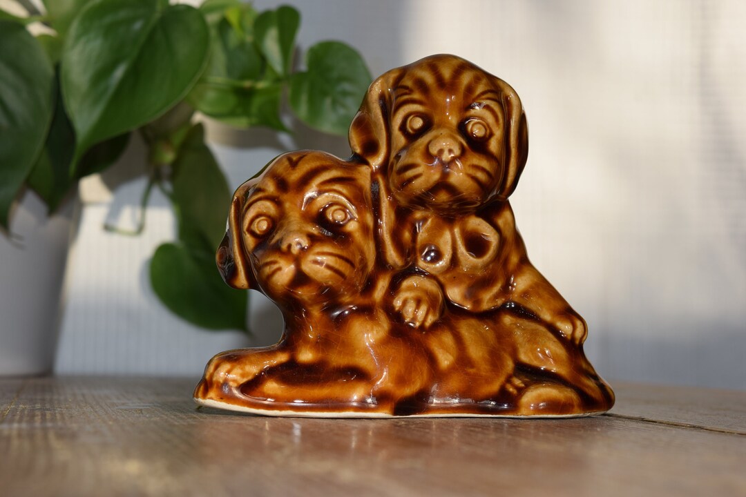 Cute Vintage Ceramic Dogs Eclectic Decorative Figure Glazed - Etsy