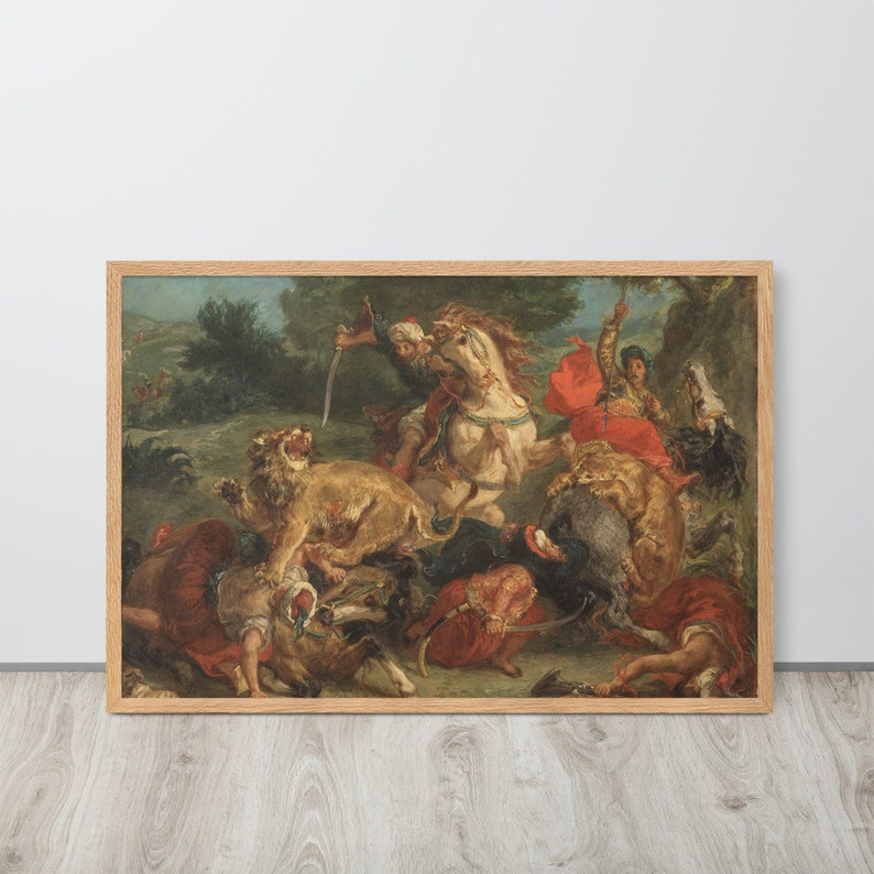 Eugène Delacroix - the Lion Hunt (1855) - Fine Art Print - Etsy