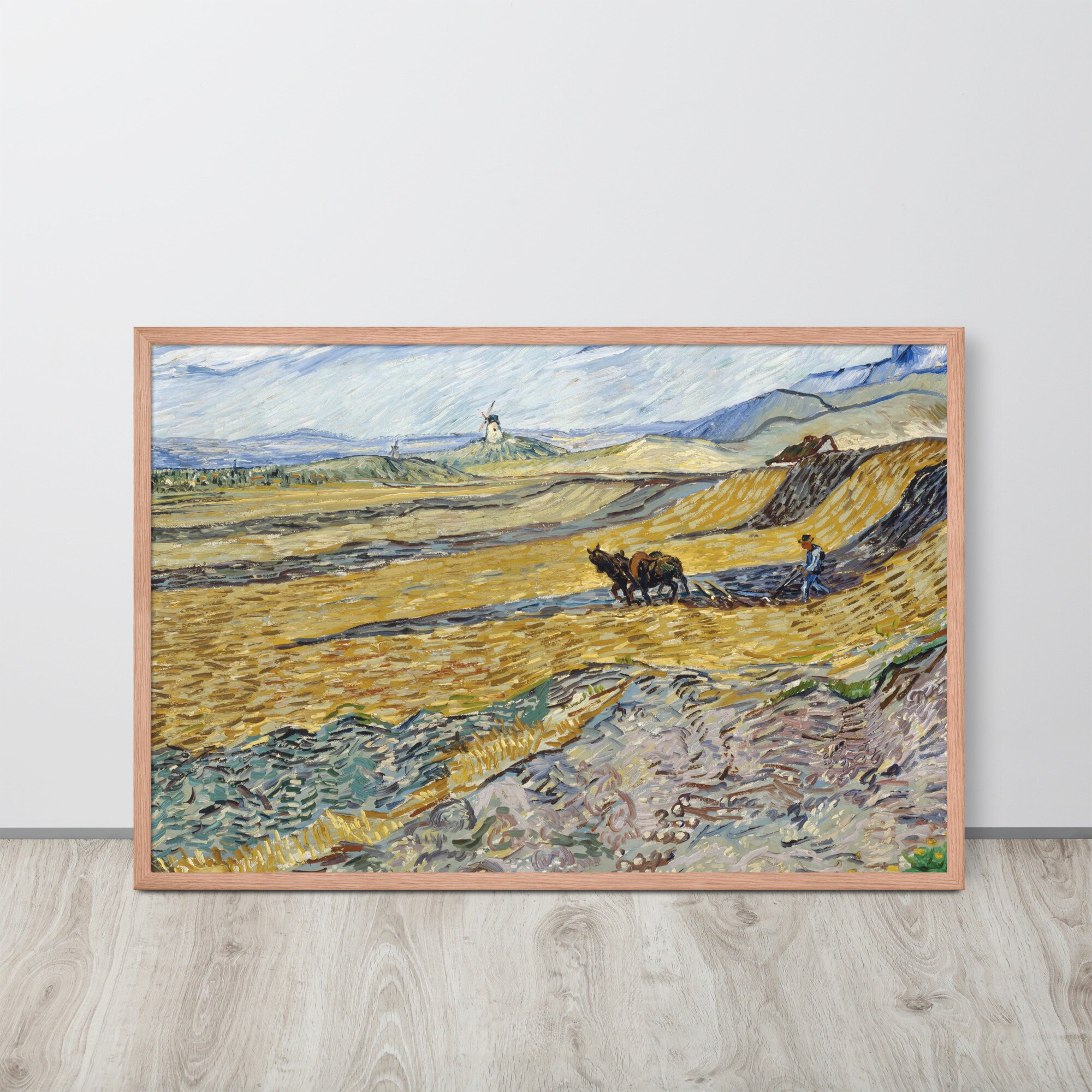 Vincent Van Gogh Enclosed Field With Ploughman 1889 Fine Art Print - Etsy