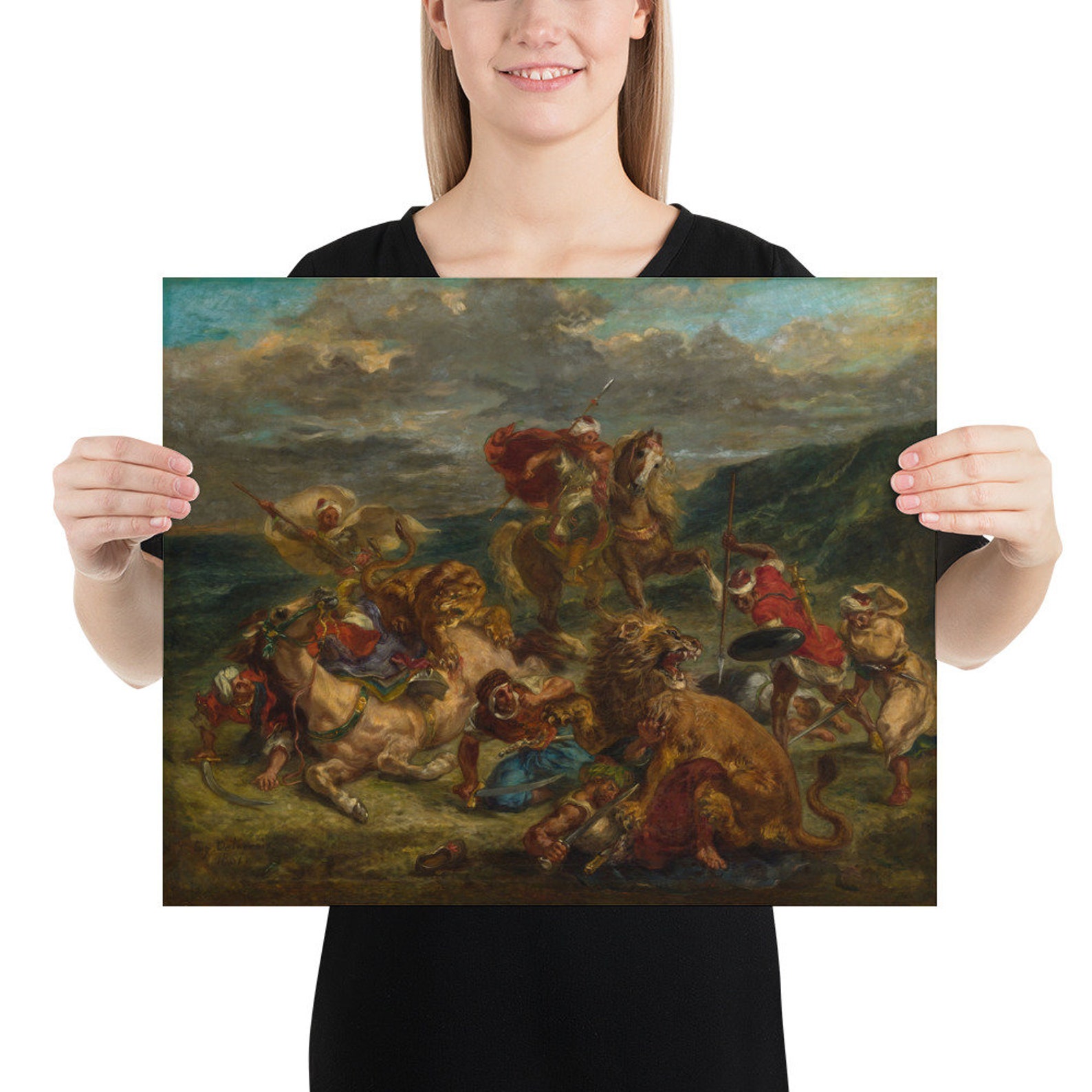 Eugène Delacroix The Lion Hunt 1861 Fine Art Print | Etsy