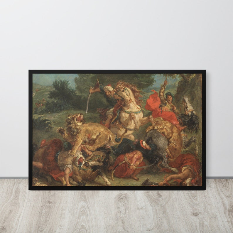 Eugène Delacroix - the Lion Hunt (1855) - Fine Art Print - Etsy