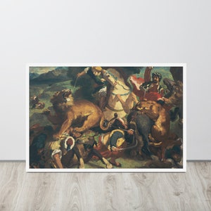 Eugène Delacroix - the Lion Hunt (1855) - Fine Art Print - Etsy
