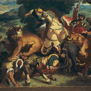 Eugène Delacroix - the Lion Hunt (1855) - Fine Art Print - Etsy