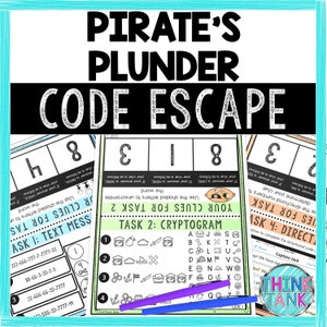 Pirate's Plunder Escape Room Code for Kids - Printable Party Game ...