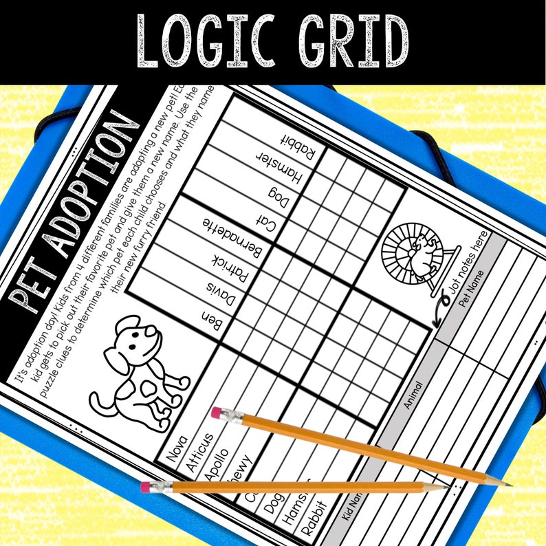 Logic Puzzle Scavenger Hunt Game for Kids - Party Game - Pet Names ...