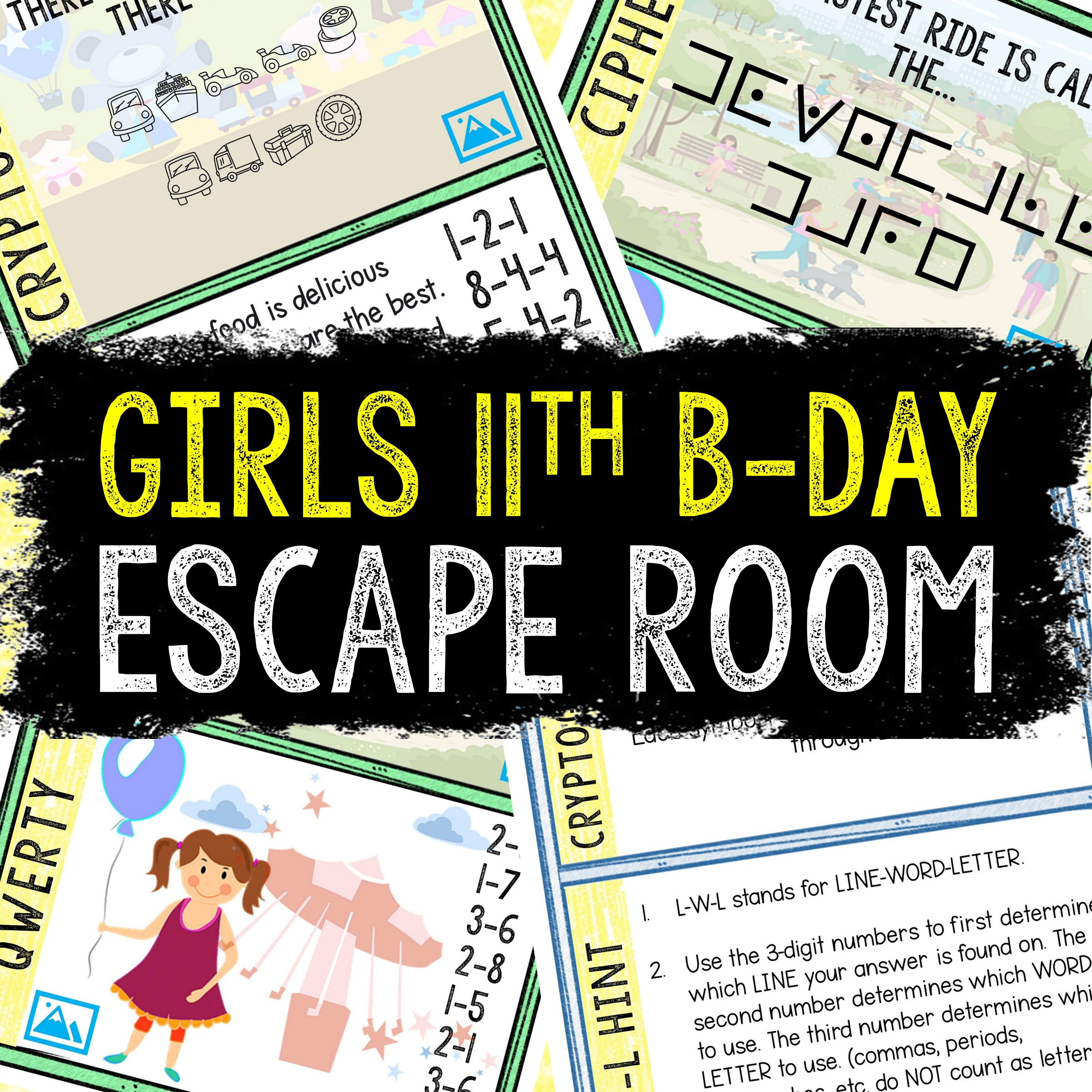 Escape Room for Kids Printable Party Game Girls 11th - Etsy