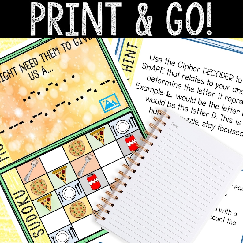 Escape Room for Kids DIY Printable Game Pizza Party Escape - Etsy