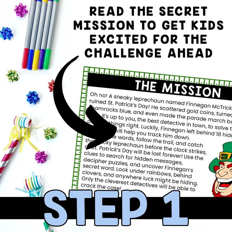 St. Patrick's Day Escape Room Word Search, Printable Party Game for ...