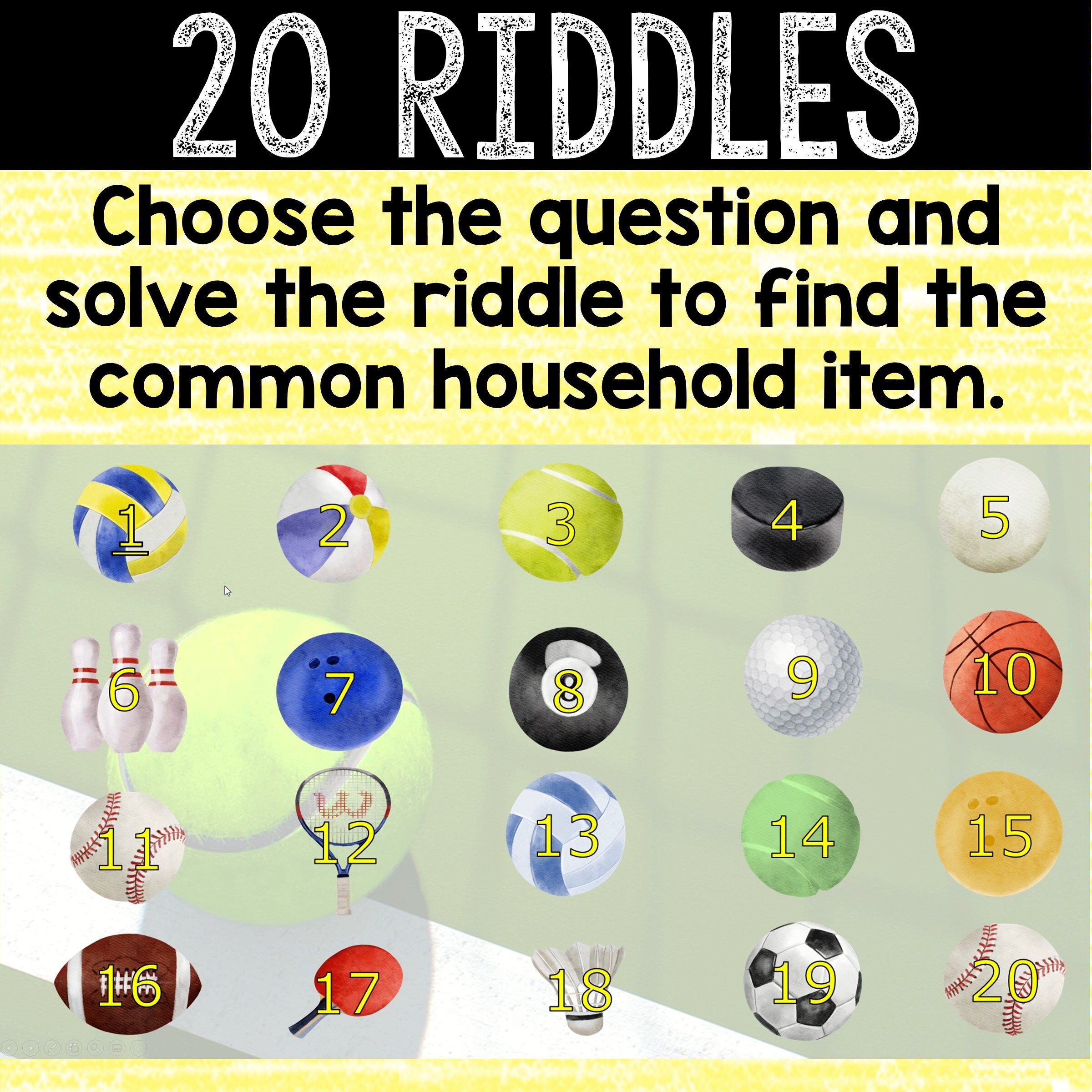 Sports Virtual Scavenger Hunt for Kids - Digital Party Game – at Home ...