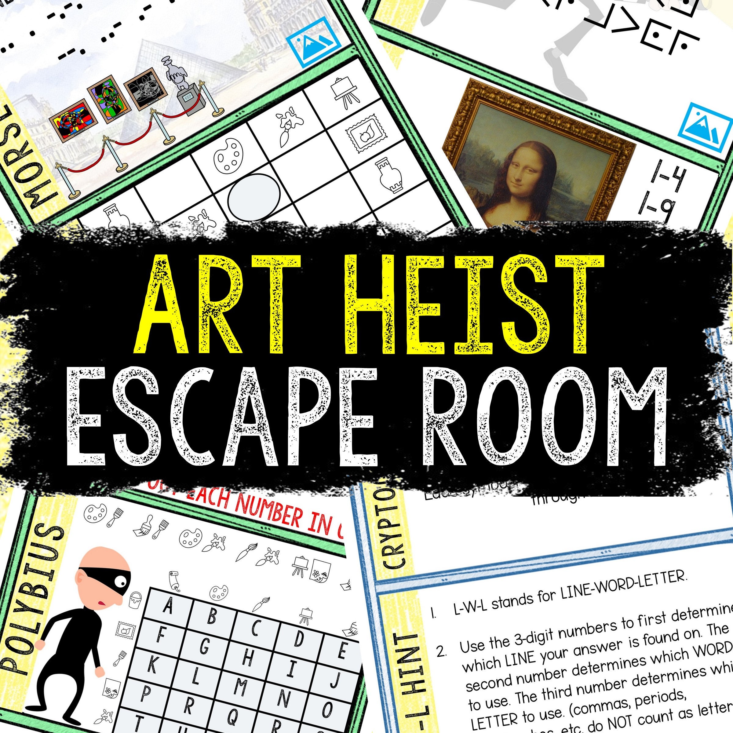 Escape Room for Kids Printable Party Game Art Heist Escape - Etsy
