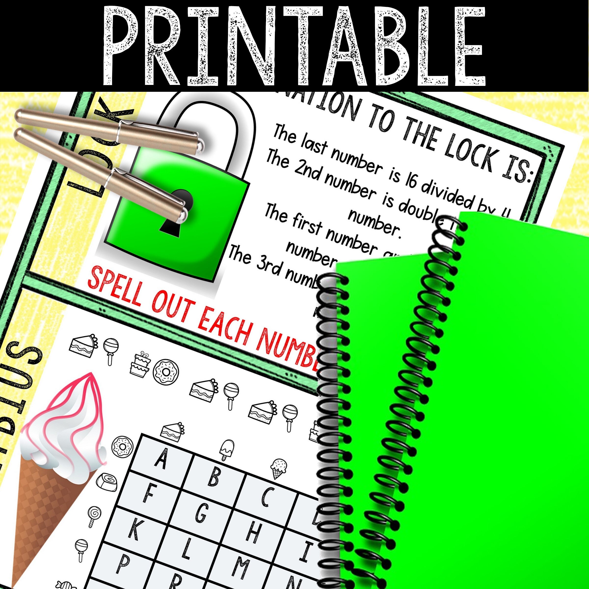 Escape Room for Kids DIY Printable Game Ice Cream Escape - Etsy