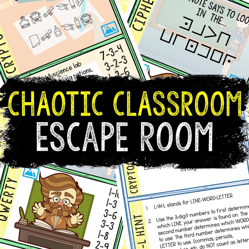 Escape Room for Kids - Printable Party Game – Chaotic Classroom Escape ...