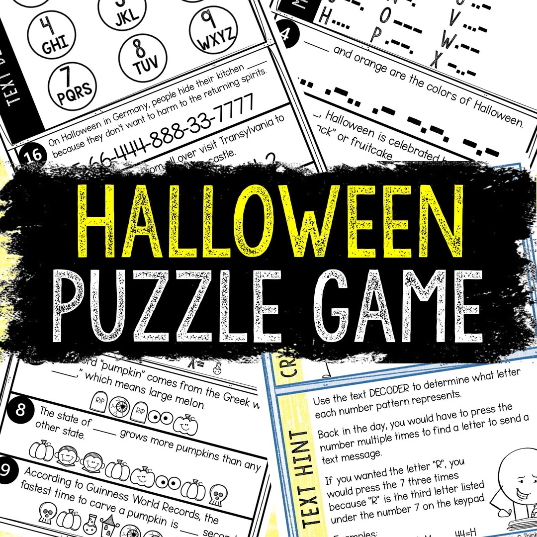Halloween Puzzles for Kids - Printable Party Game – Kids Puzzles ...