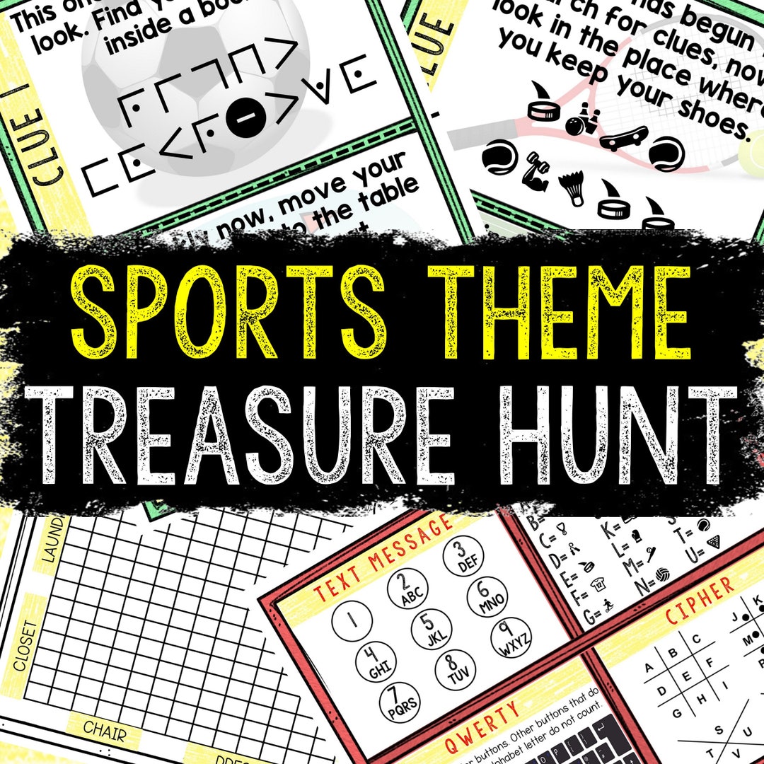 Sports Theme Treasure Hunt for Kids - Printable Puzzle Game - Indoor ...