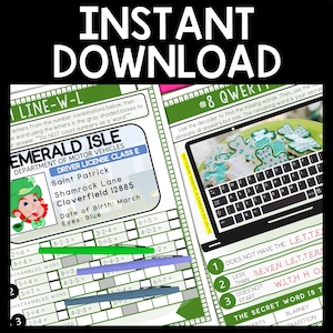 St. Patrick's Day Escape Room for Kids, Printable Party Game, Cipher ...