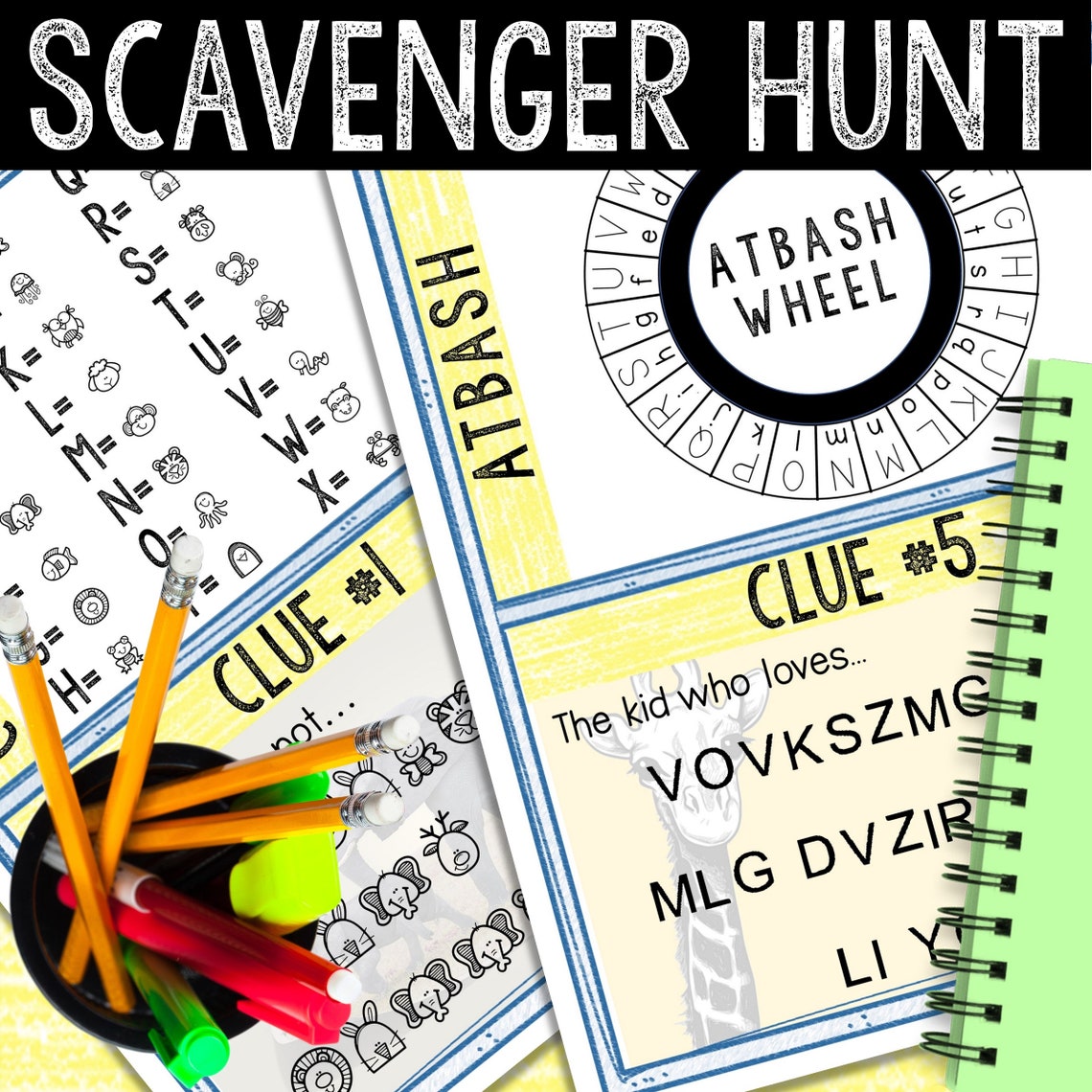 Logic Puzzle Scavenger Hunt Game for Kids Party Game Zoo | Etsy